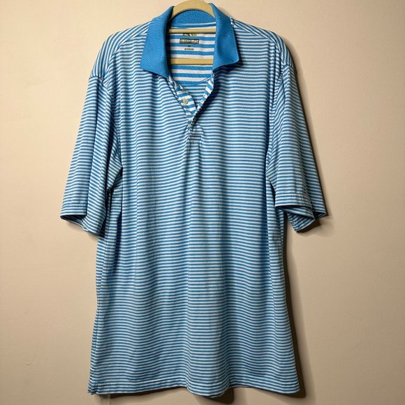 bolle | Shirts | Bolle Bluewhite Striped Golf Polo Large | Poshmark